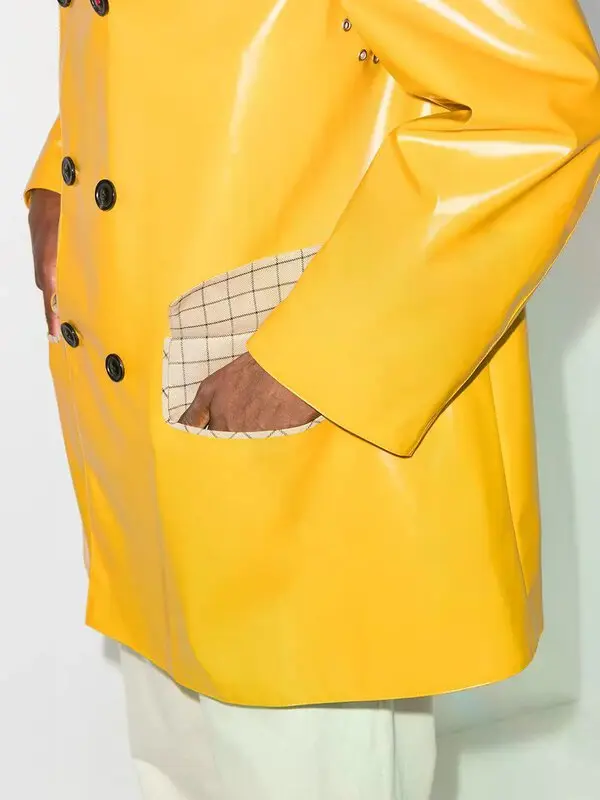 MAISON MARGIELA Coated-finish Double-breasted Coat