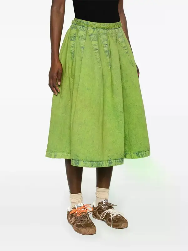 Marni Pleated Denim Knee-length Skirt