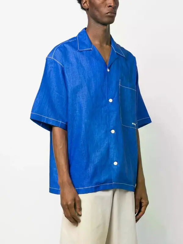 Sunnei Cuban-collar Linen Shirt