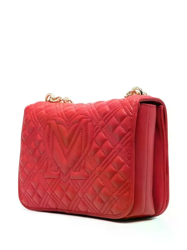 Moschino Quilted Shoulder Bag With Logo Plaque