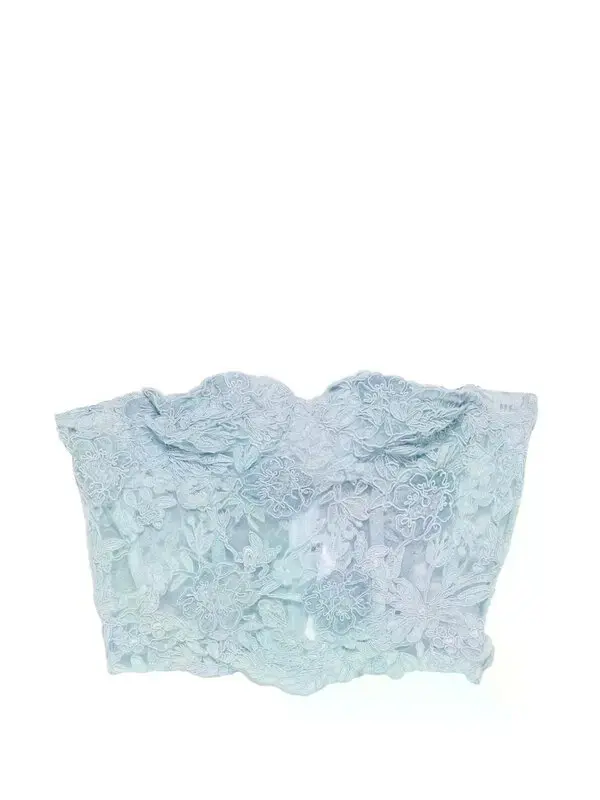 Ermanno Scervino Structured Rebrodé Bustier Top - Blue