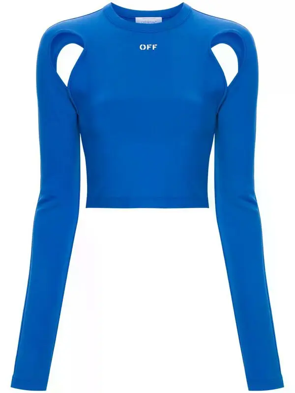 Off-White Logo Stamp Cut-out Blouse - Blue