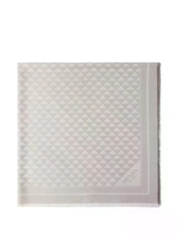 Prada Silk, Viscose And Lurex Shawl - Neutrals
