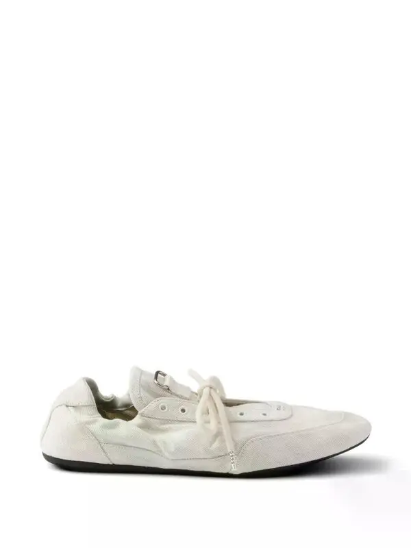 Prada Collapse Denim Sneakers - Neutrals