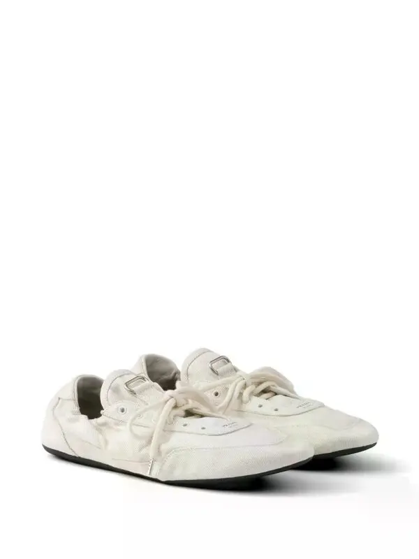 Prada Collapse Denim Sneakers - Neutrals