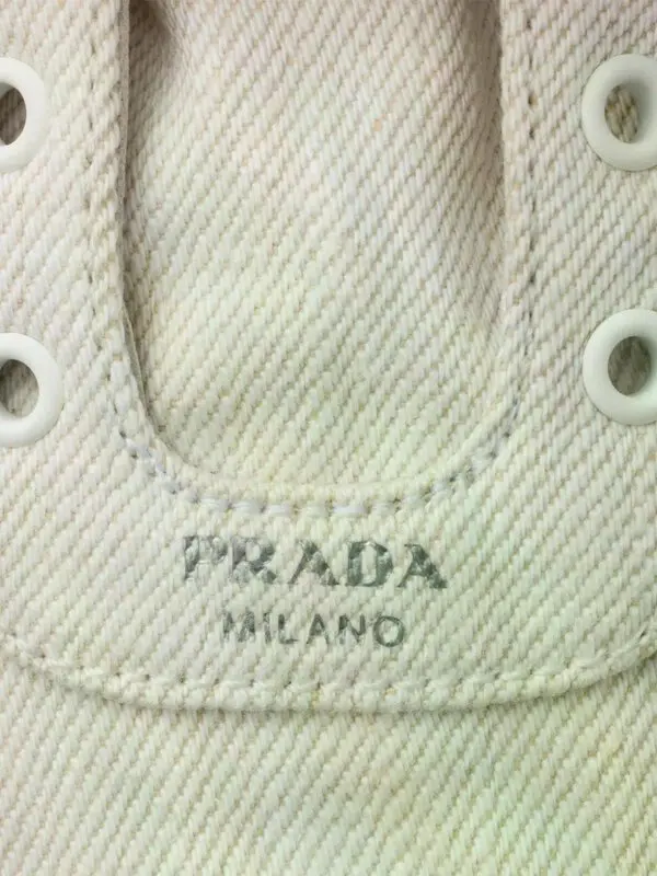 Prada Collapse Denim Sneakers - Neutrals