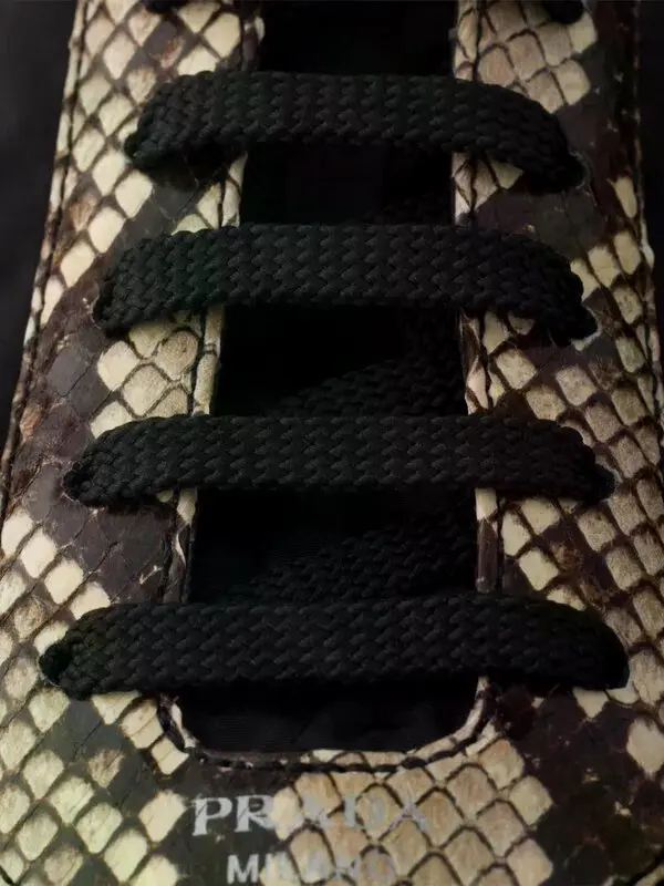 Prada Collapse Re-nylon And Printed Ayers Leather Sneakers