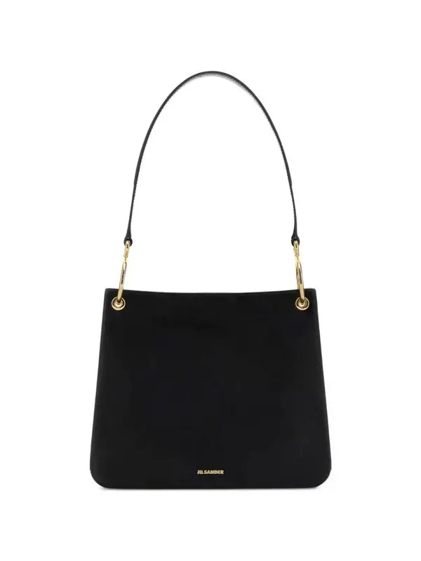 JIL SANDER Ring-detail Shoulder Bag - Black