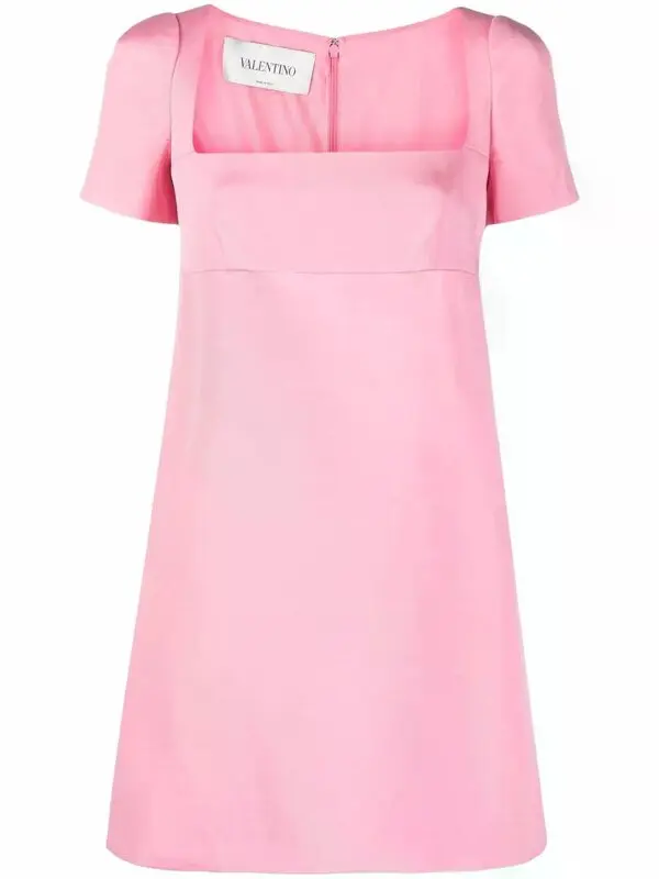 Valentino Garavani Square-neck Mini Dress - Pink