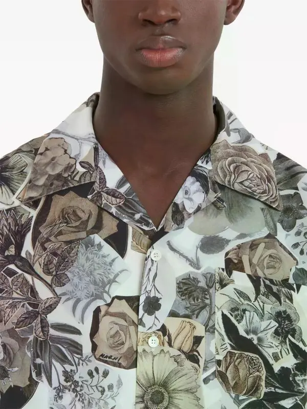 Marni Floral-print Silk Shorts