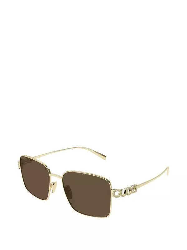 Gucci Logo Square-frame Sunglasses - Gold