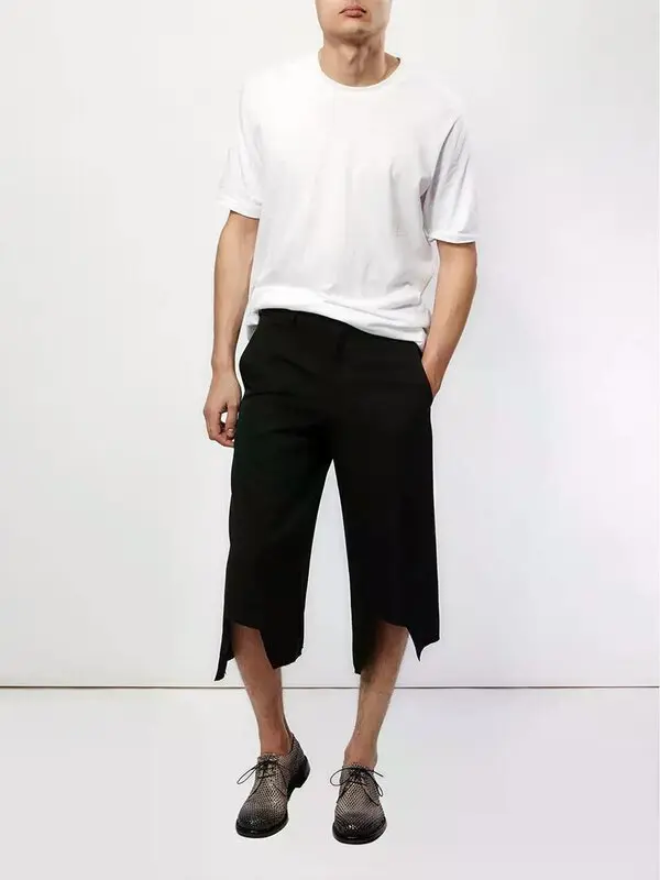 Comme Des Garçons Uneven Cropped Trousers