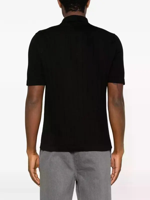 CENERE GB Ribbed Short-sleeves Shirt - Black