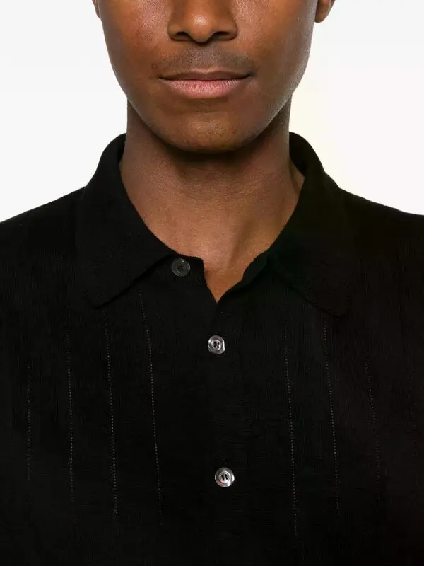 CENERE GB Ribbed Short-sleeves Shirt - Black