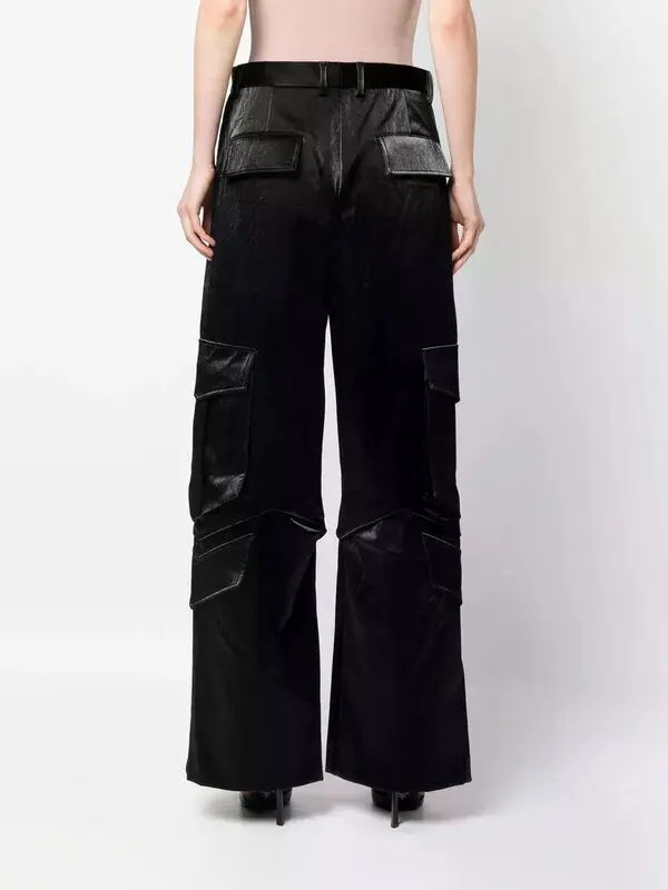 MSGM Crinkled-finish Cargo Trousers
