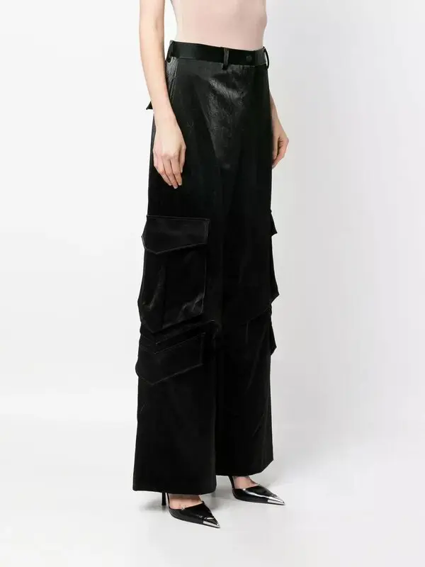 MSGM Crinkled-finish Cargo Trousers