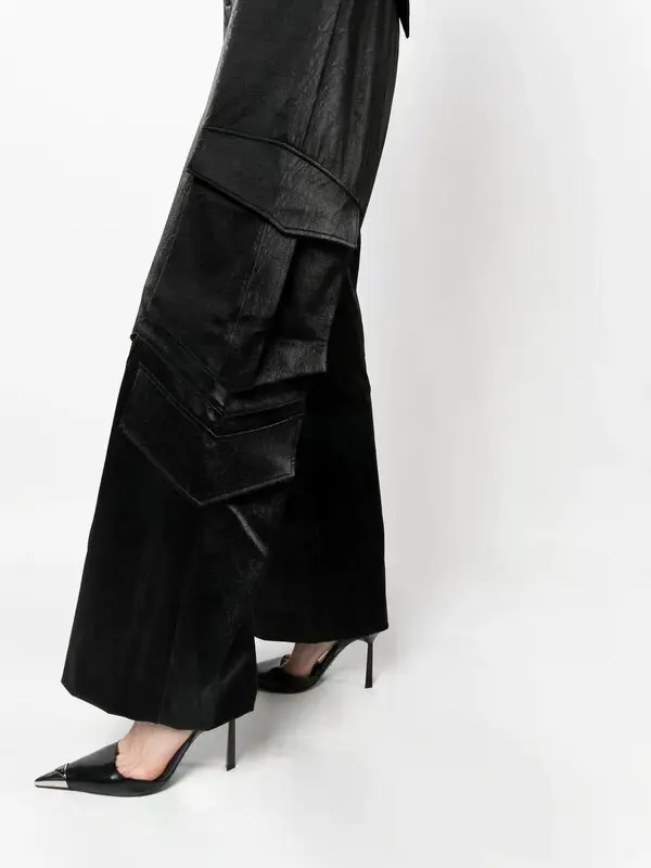 MSGM Crinkled-finish Cargo Trousers