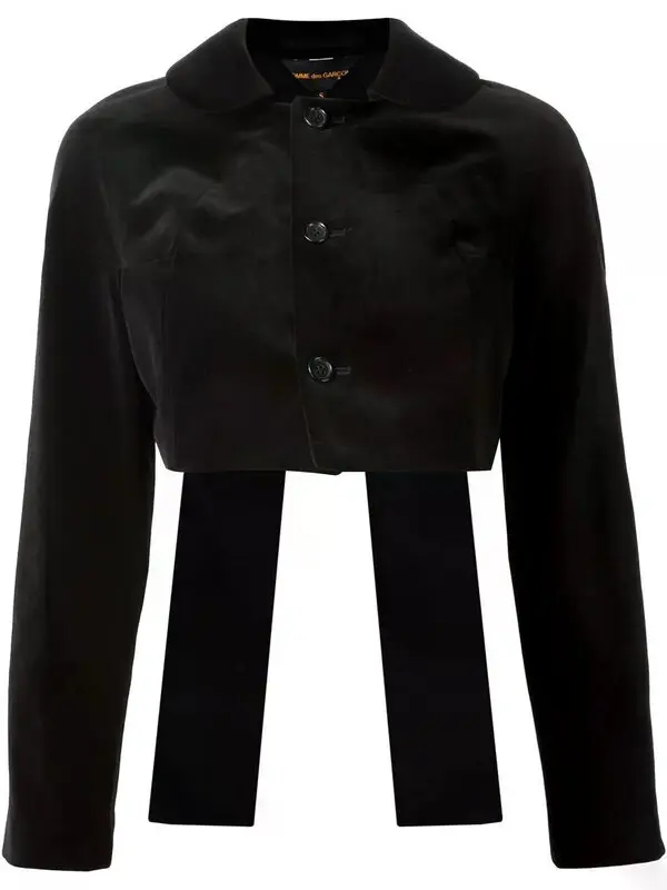 Comme Des Garçons Ribbon Detailed Cropped Jacket - Black
