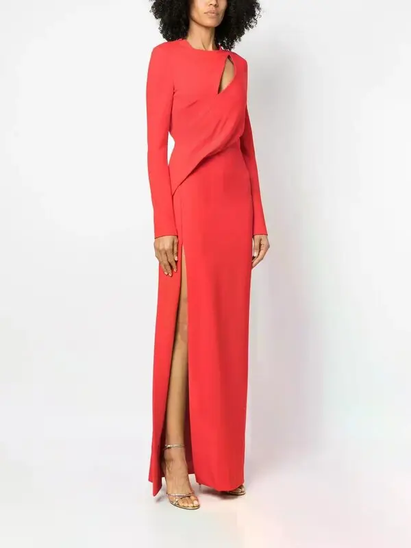 Alexander McQueen Cut-out Detail Long-sleeved Gown