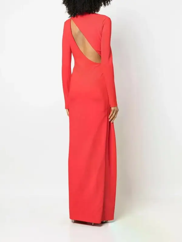 Alexander McQueen Cut-out Detail Long-sleeved Gown