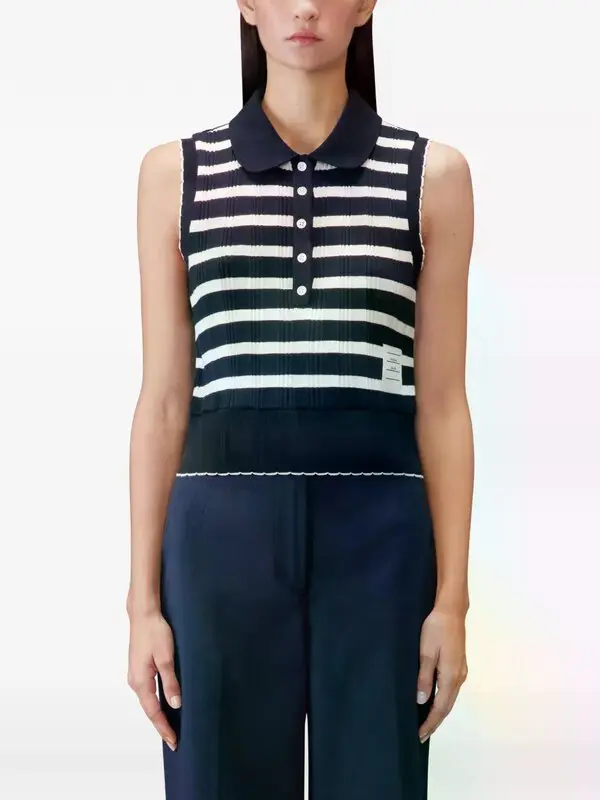 Thom Browne Striped Cotton Polo