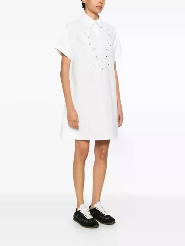 Moncler Embroidered Mini Shirt Dress