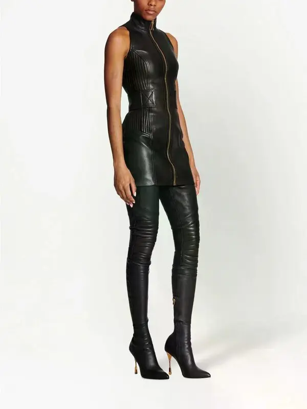 Balmain Leather Mini Dress