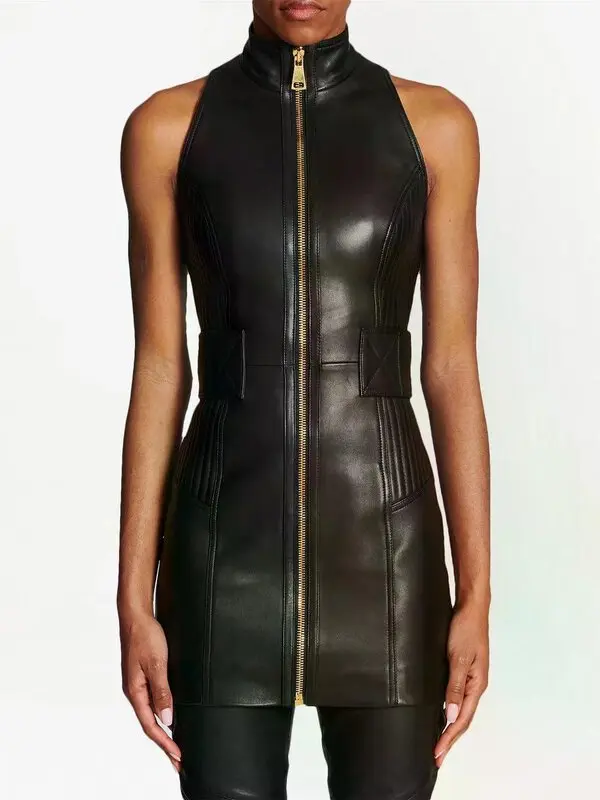 Balmain Leather Mini Dress