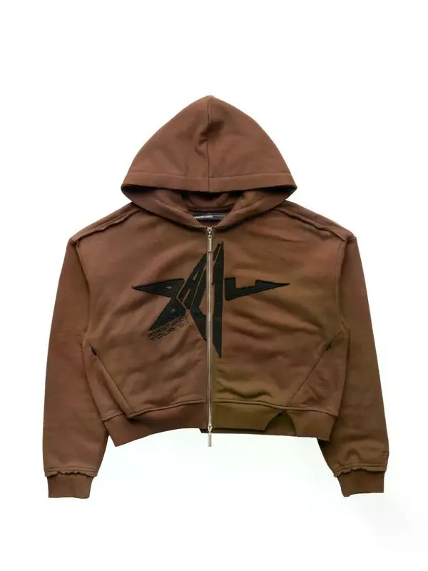 SPENCER BADU Appliqué Zip Hooded Sweatshirt