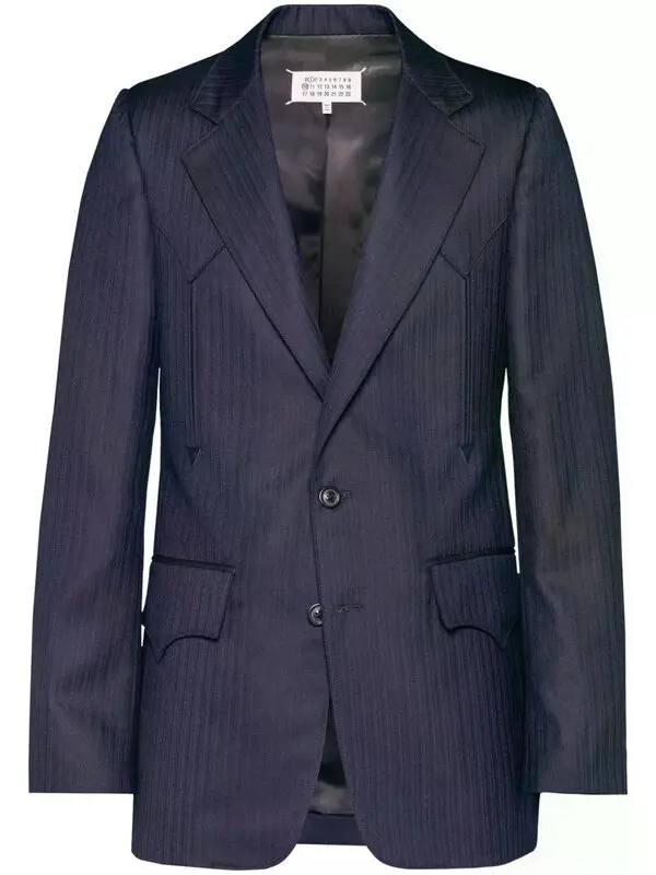 MAISON MARGIELA Tailored Single-breasted Wool Blazer - Blue