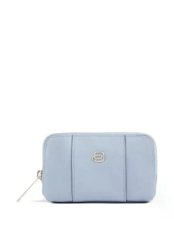 PIQUADRO Logo-plaque Leather Key Holder - Blue