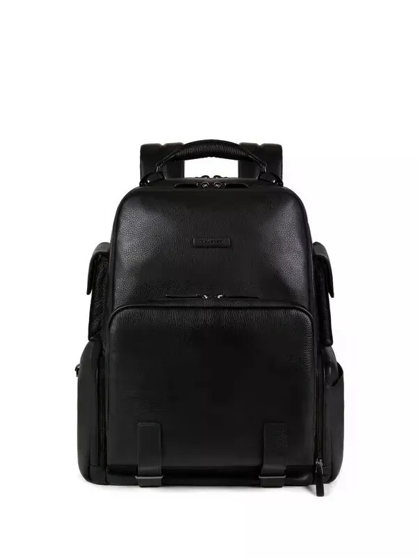 PIQUADRO Grained Leather Backpack