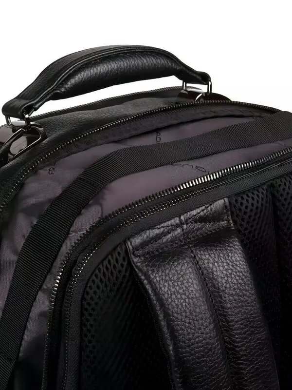 PIQUADRO Grained Leather Backpack