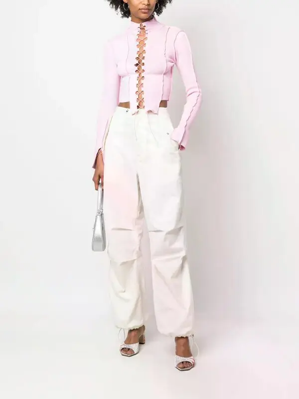 JULFER Fine-ribbed Cropped Top