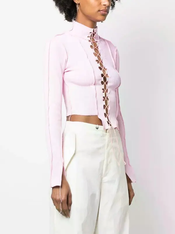 JULFER Fine-ribbed Cropped Top