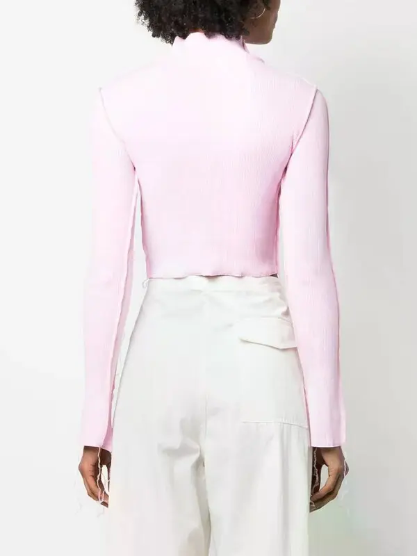 JULFER Fine-ribbed Cropped Top