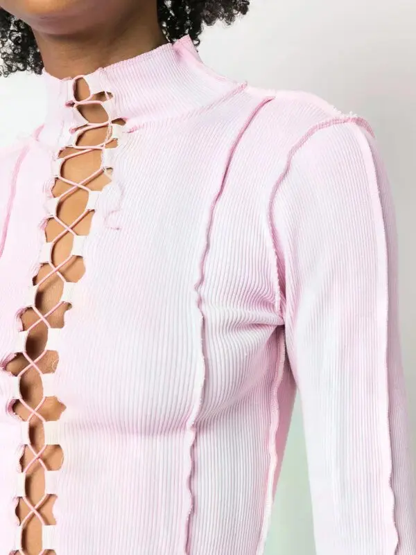 JULFER Fine-ribbed Cropped Top