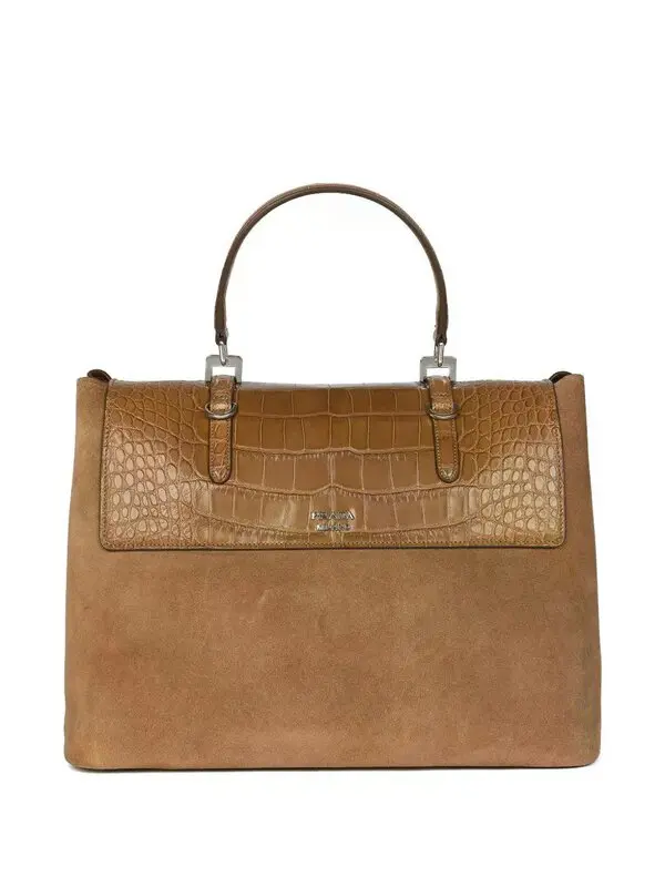 Prada Crocodile-effect Turn-lock Top Handle Bag
