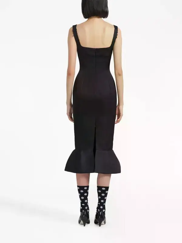 Marni Flounce-hem Sheath Midi Dress