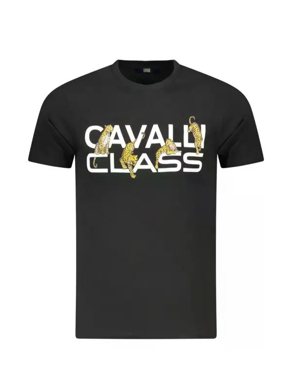 Roberto Cavalli Logo-print Cotton T-shirt - Black