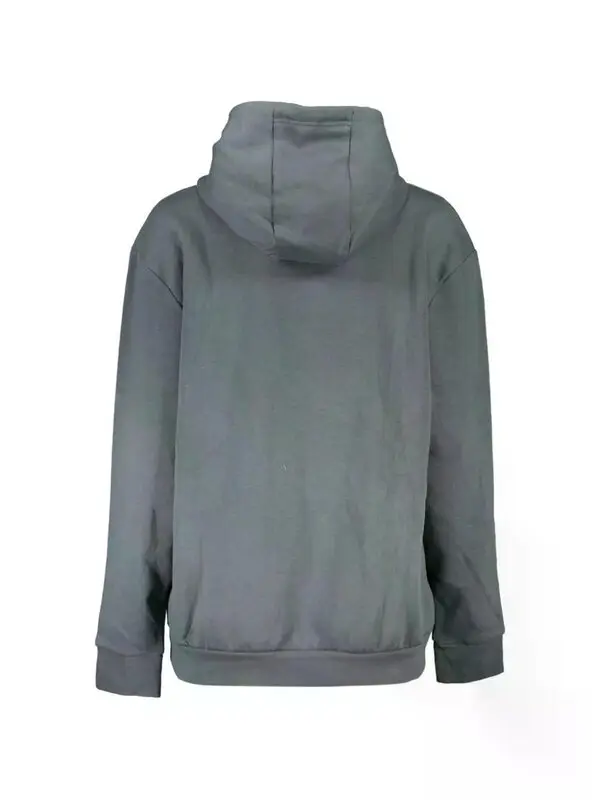 Roberto Cavalli Leopard-print Hoodie With Logo - Grey