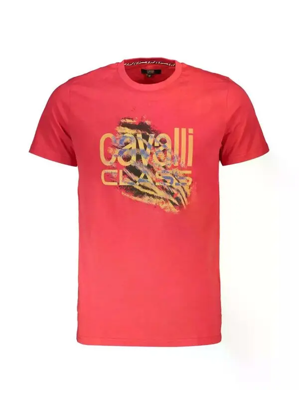 Roberto Cavalli Animal-print Logo-print T-shirt - Red