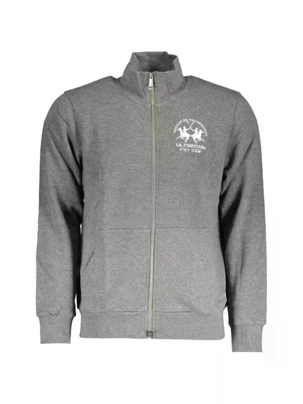 LA MARTINA Logo-embroidered Zip-front Sweatshirt