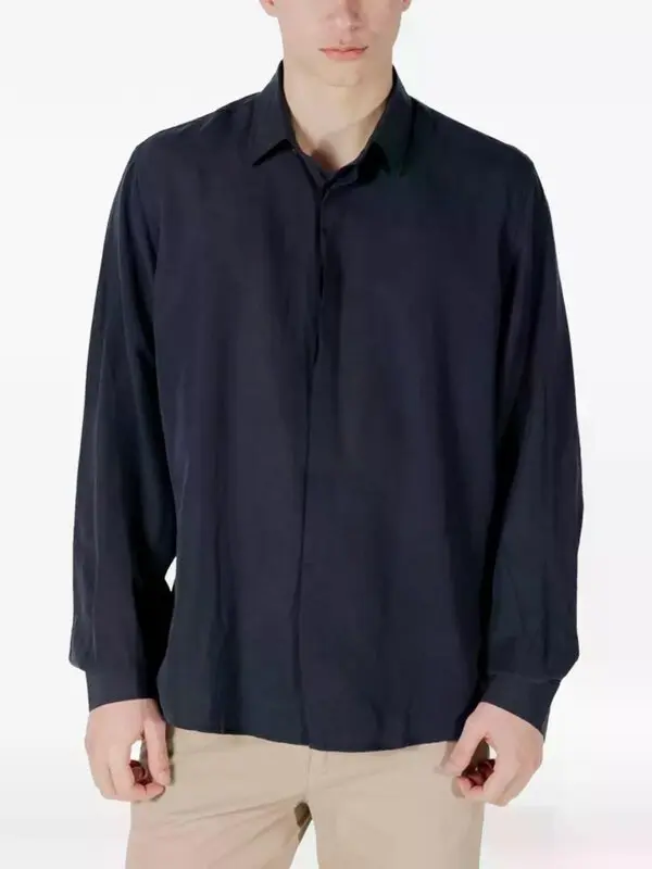 ANTONY MORATO Concealed-fastening Long-sleeve Shirt - Blue