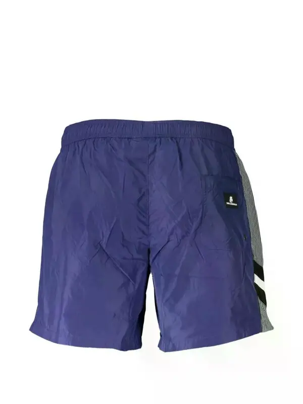 Karl Lagerfeld Logo-patch Striped Swim Shorts - Blue