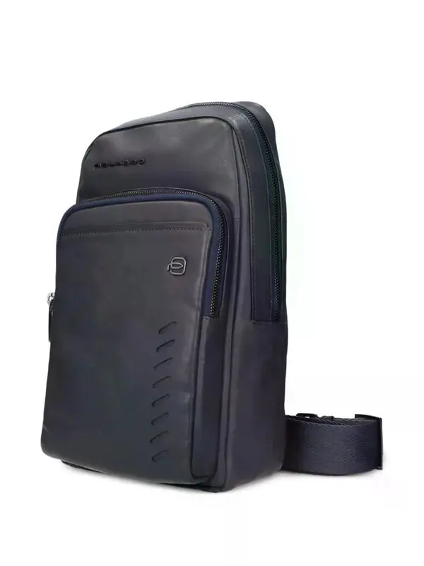 PIQUADRO Logo-plaque Leather Messenger Bag