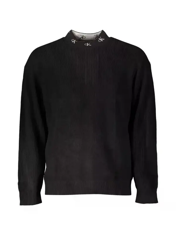 Calvin Klein Ribbed-knit Logo-neckline Sweater