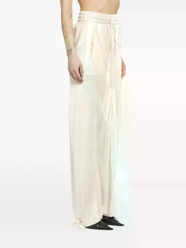 YEHUAFAN Drawstring Satin Trousers