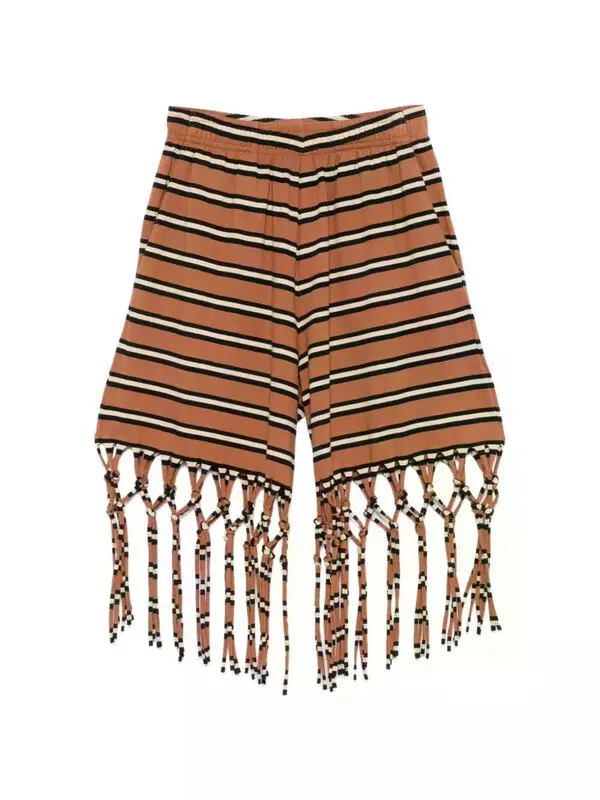 Nanushka Analu Striped Shorts - Brown