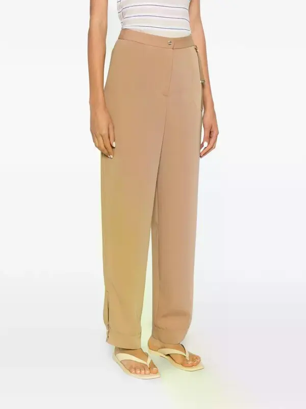 Herno Grosgrain-detail Slit-hem Trousers - Neutrals